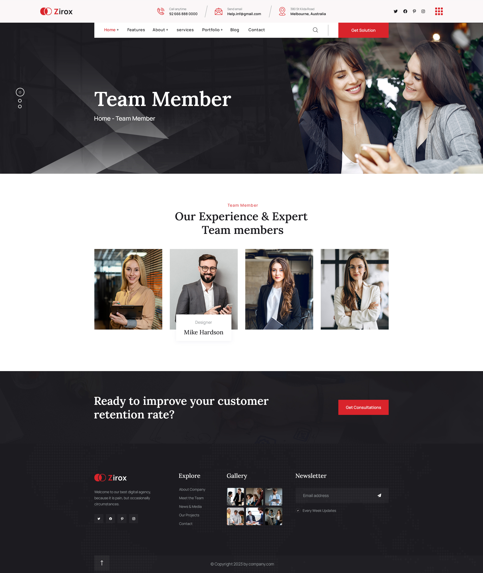 Zirox - Creative Digital Agency Xd Template by WebBmasda | ThemeForest